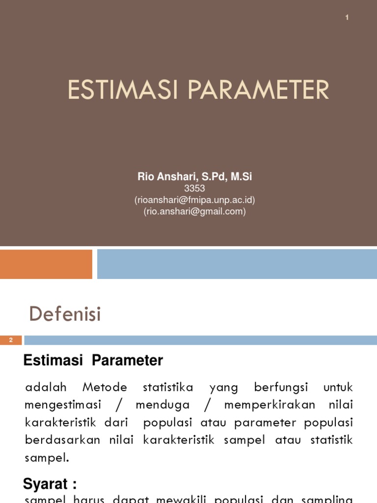 Estimasi Parameter Pdf