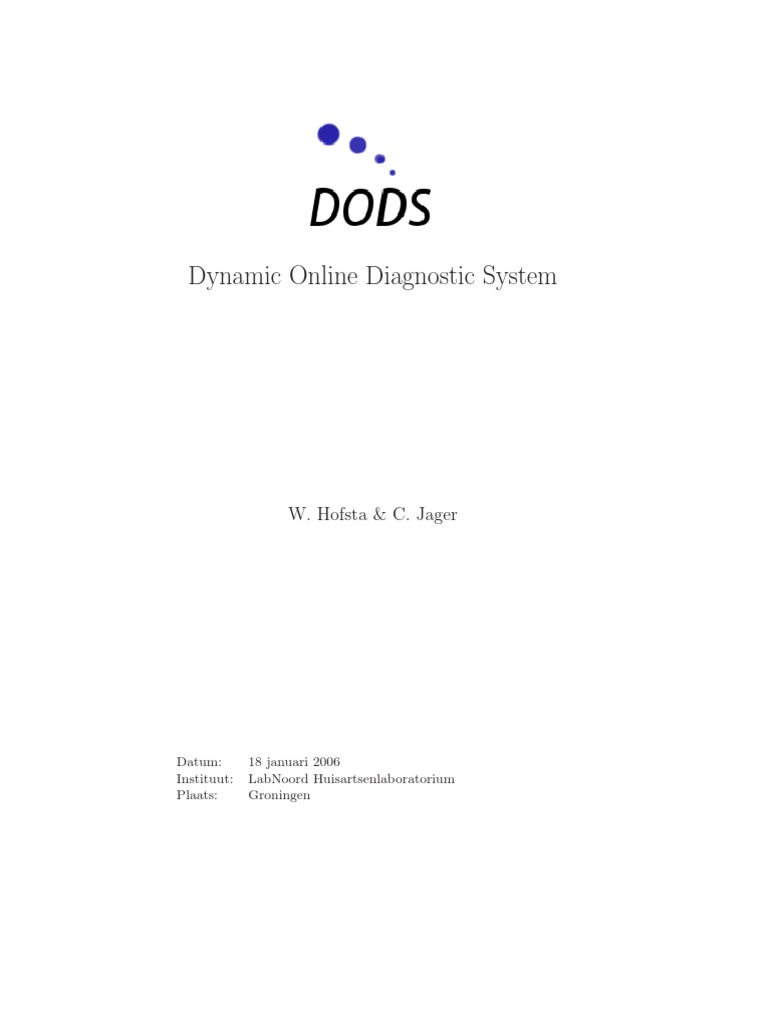 Dynamic Online Diagnostic System (DODS) - Hanze University | PDF