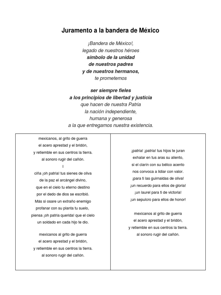 Juramento A La Bandera de México | PDF Juramento A La Bandera de México | PDF