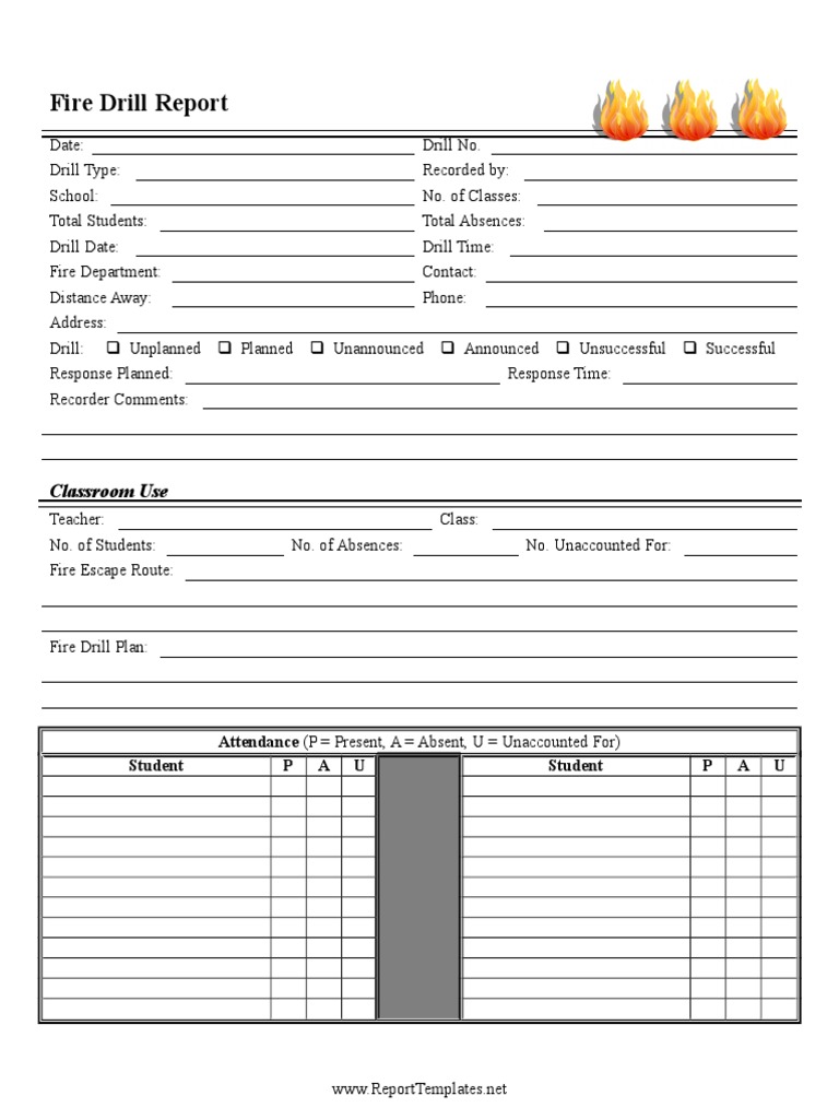 Fire Drill Report | PDF