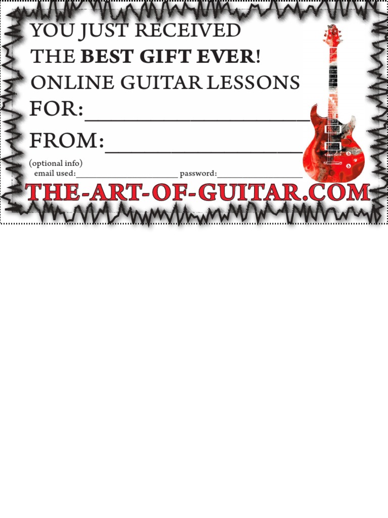 Online Guitar Lessons Gift Registration | PDF