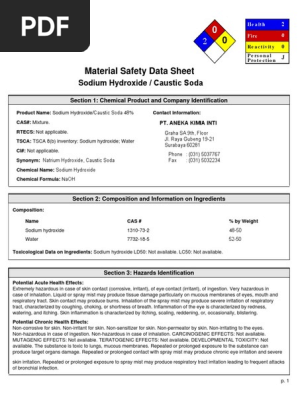 Natriumhydroxide Msds