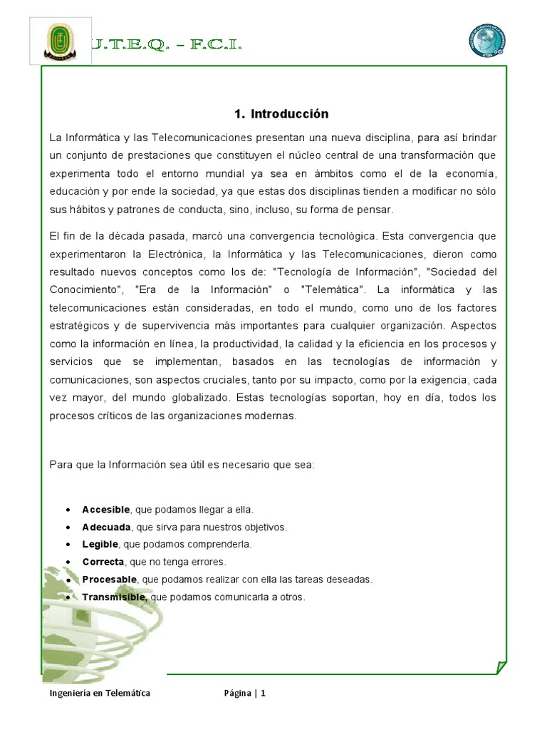 Proyecto Integrador de Telematica (Final) | PDF | Interactividad ...