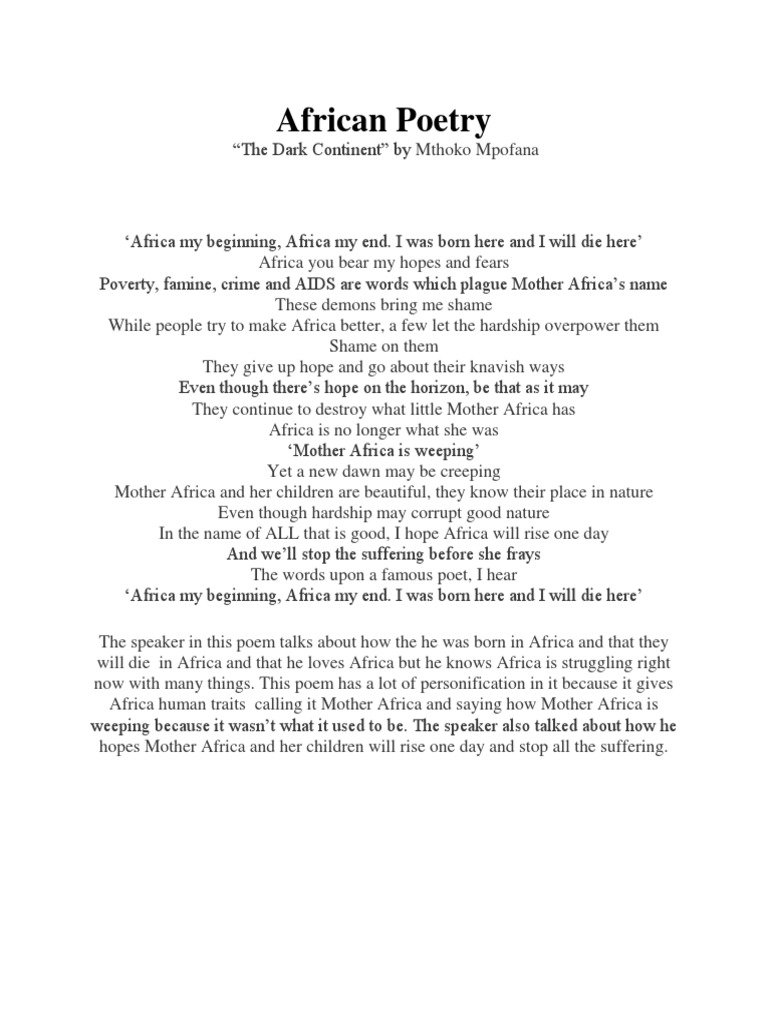 African Poetry | PDF | Africa | Poetry