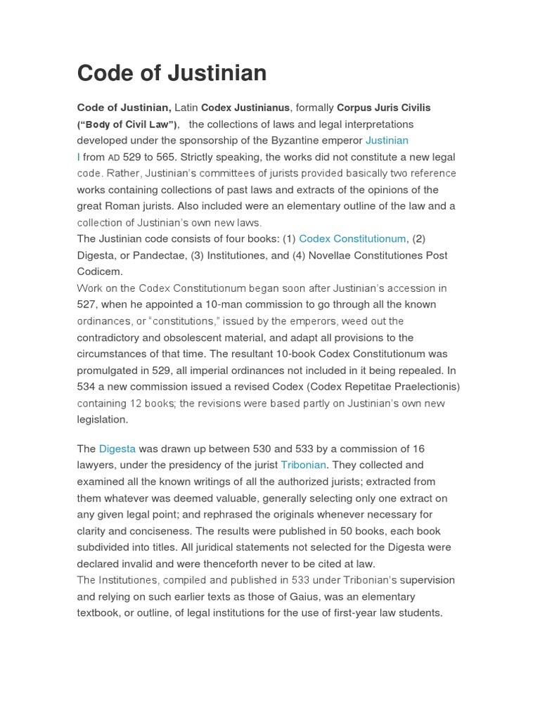 Code of Justinian | PDF | Justinian I | Roman Law