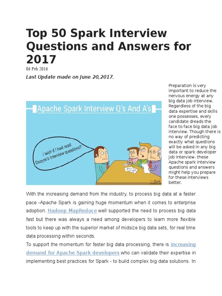 Spark Interview Questions | Download Free PDF | Apache Spark | Apache Hadoop
