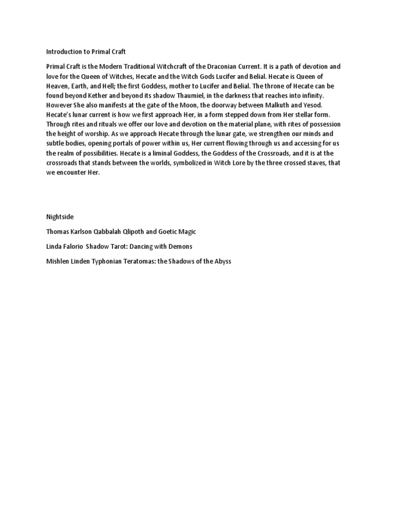 Introduction to Primal Craft Witchcraft | PDF | Philosophy