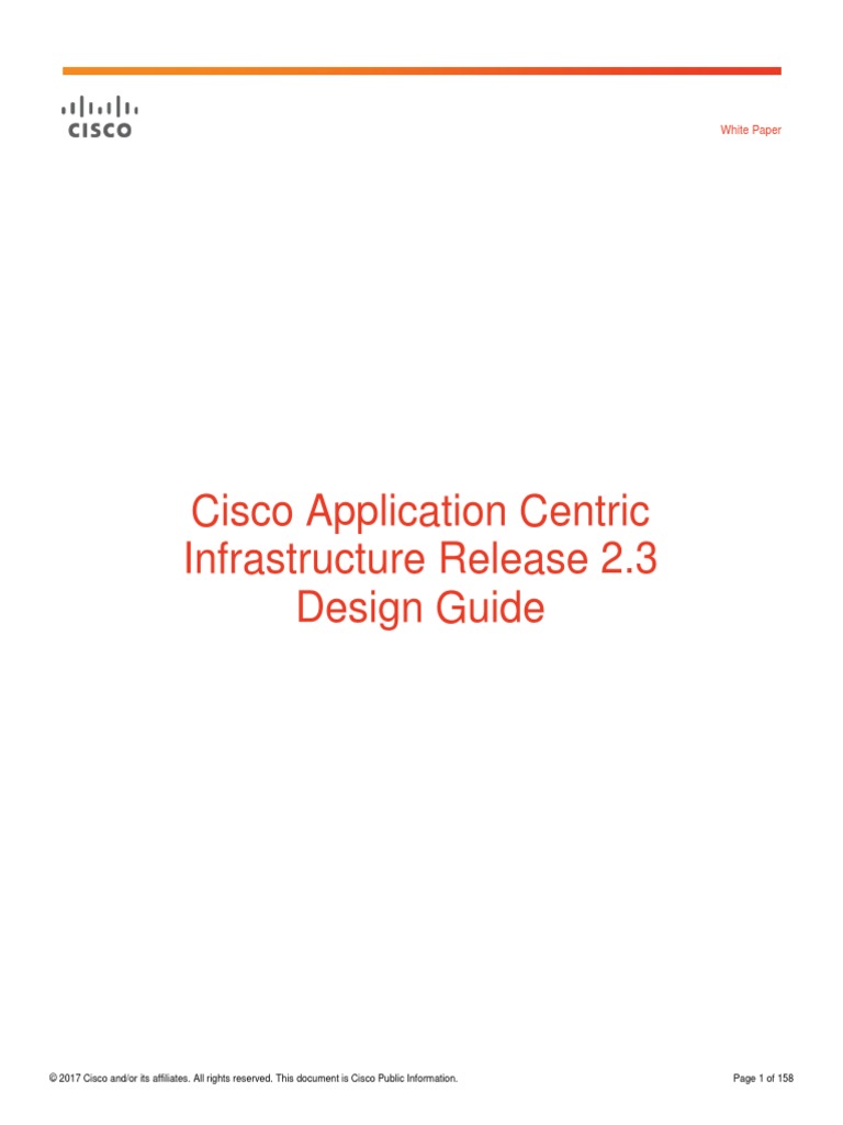 Cisco Application Centric Infrastructure Aci Release 2 3 Design Guide Pdf Pdf Network