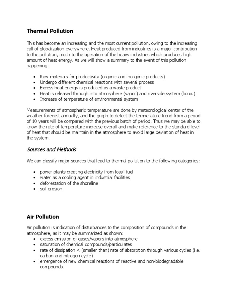 Thermal Pollution: Sources and Methods | PDF | Radioactive Decay | Water