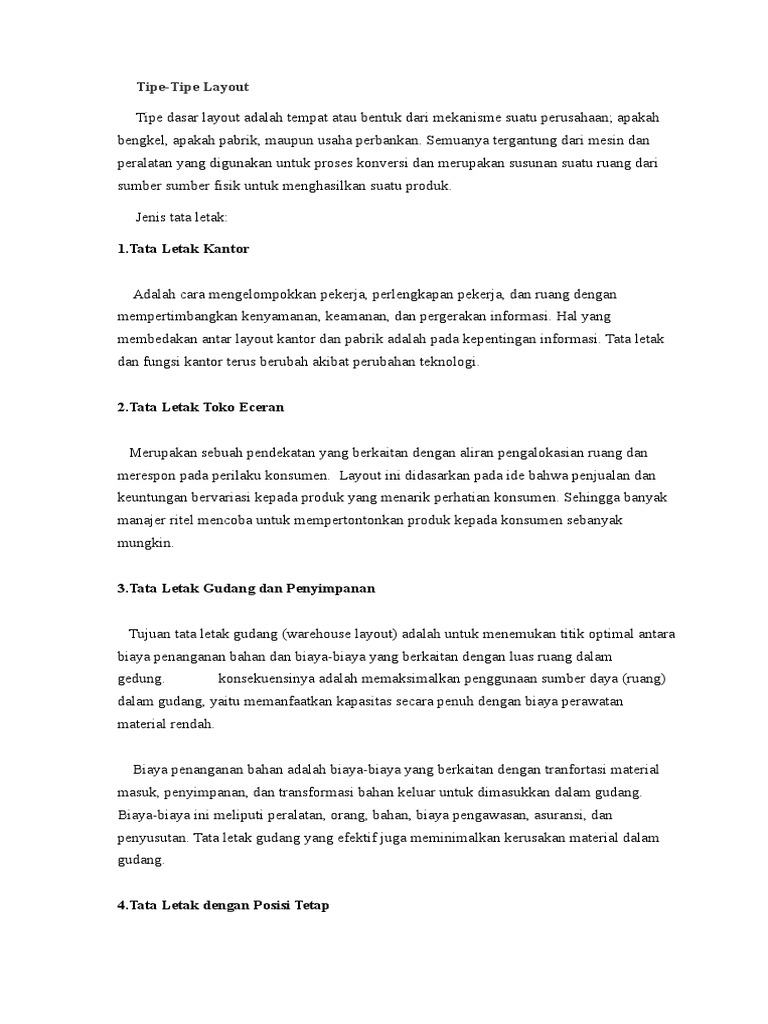 Tipe Tipe Layout | PDF
