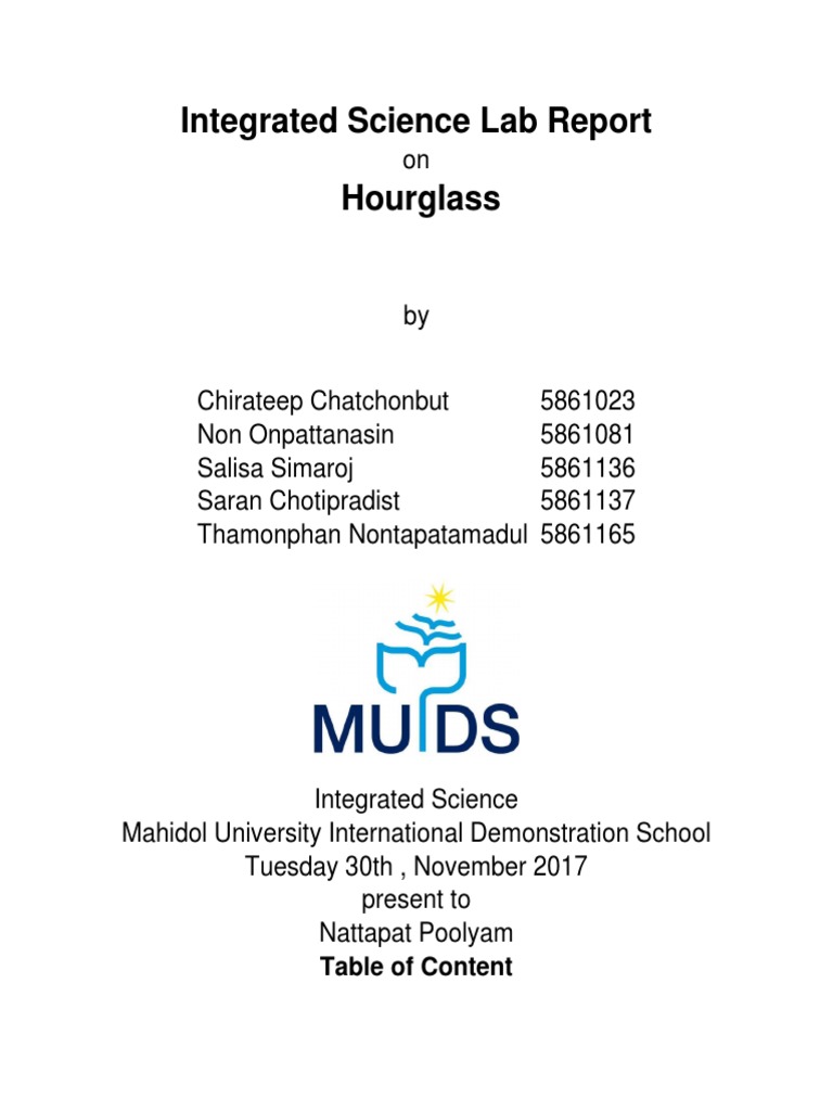 Hourglass Lab Report | Download Free PDF | Chemistry | Applied And ...