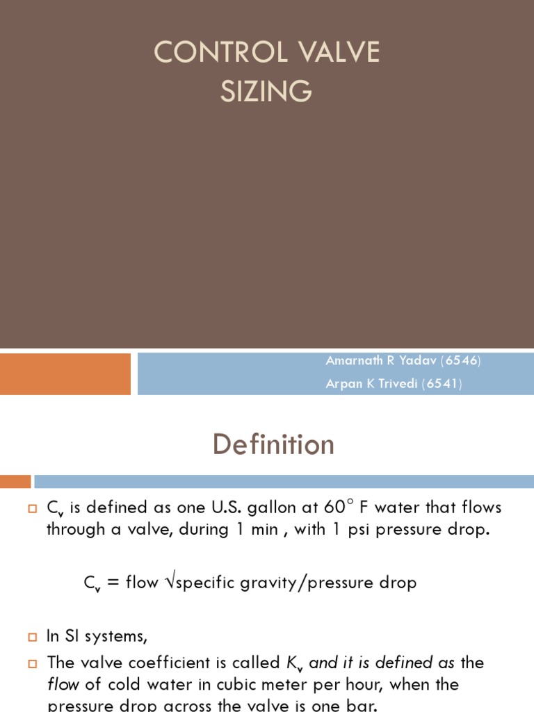 Control Valve Sizing and Coefficients | PDF | Pressure | Gases