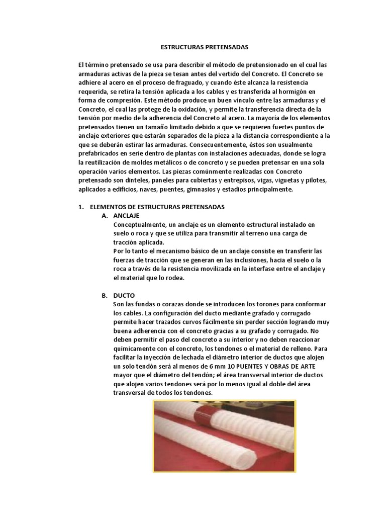 Estructuras Pretensadas | PDF | Hormigón pretensado | Materiales de ...