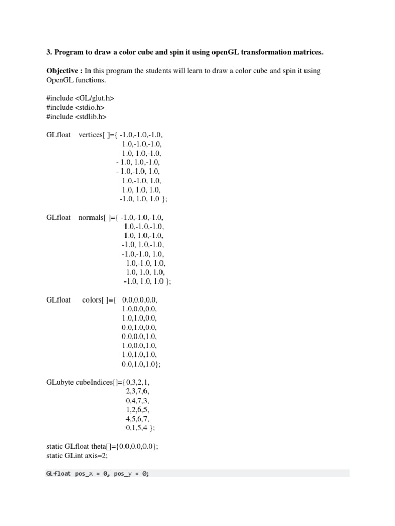 Cgv Lab Pdf Computer Programming Areas Of Computer Science