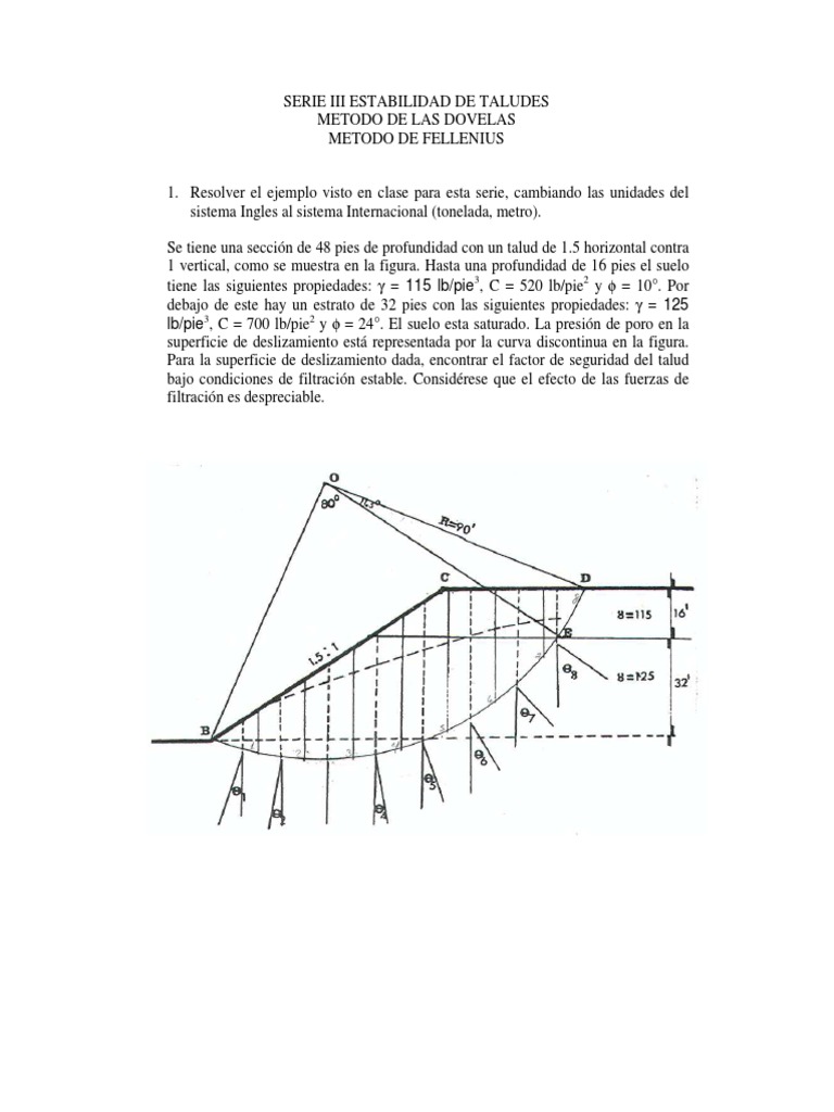 Estabilidad de Taludes Dovelas Fellenius PDF | PDF | Science | Ingeniería