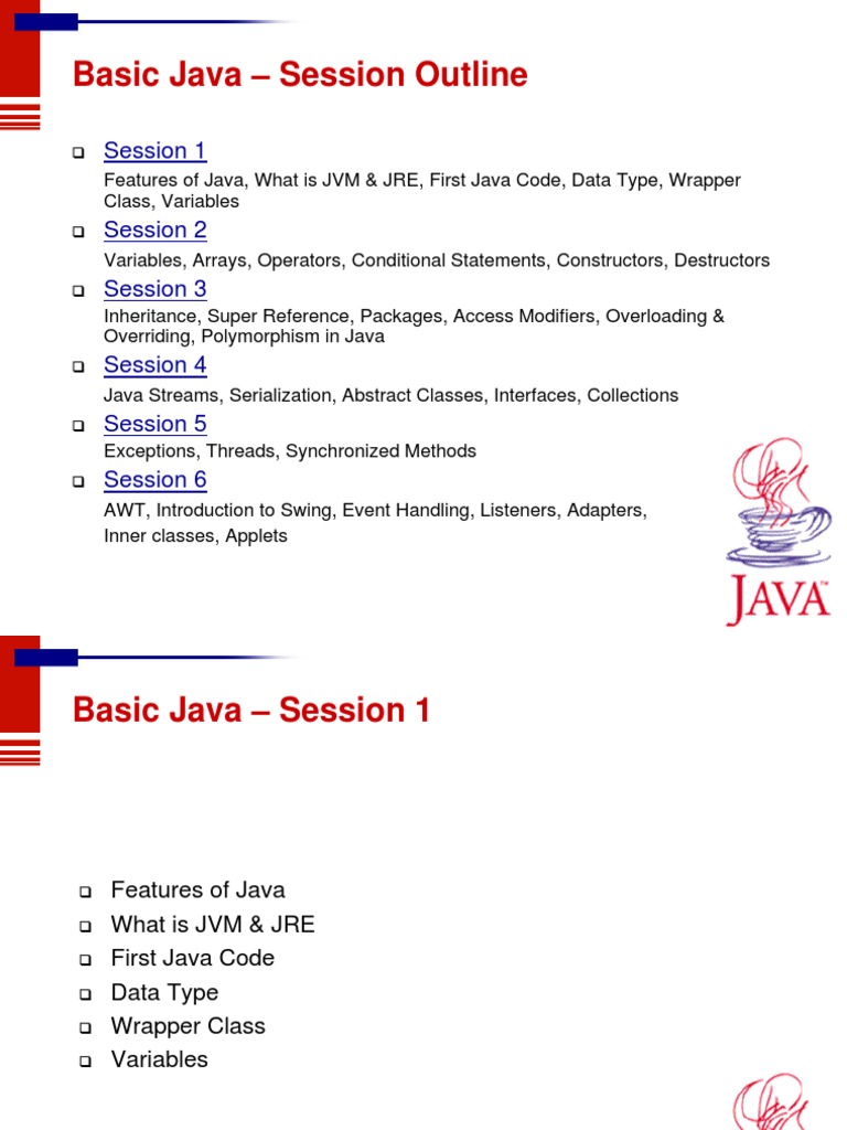 Basics of Java Presentation | PDF | Java (Programming Language) | Inheritance (Object Oriented ...