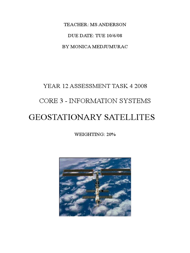 Senior Science Task | PDF | Satellite | Orbit