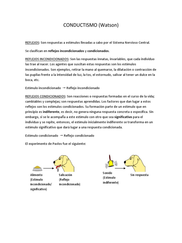 Conductismo: Reflejos y Aprendizaje | PDF | Comportamiento | Aprendizaje