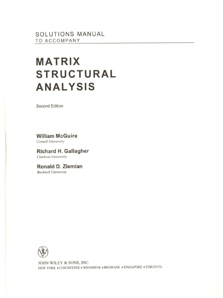 Matrix Structural Analysis Mcguire 2nd Ed Solutions PDF | PDF