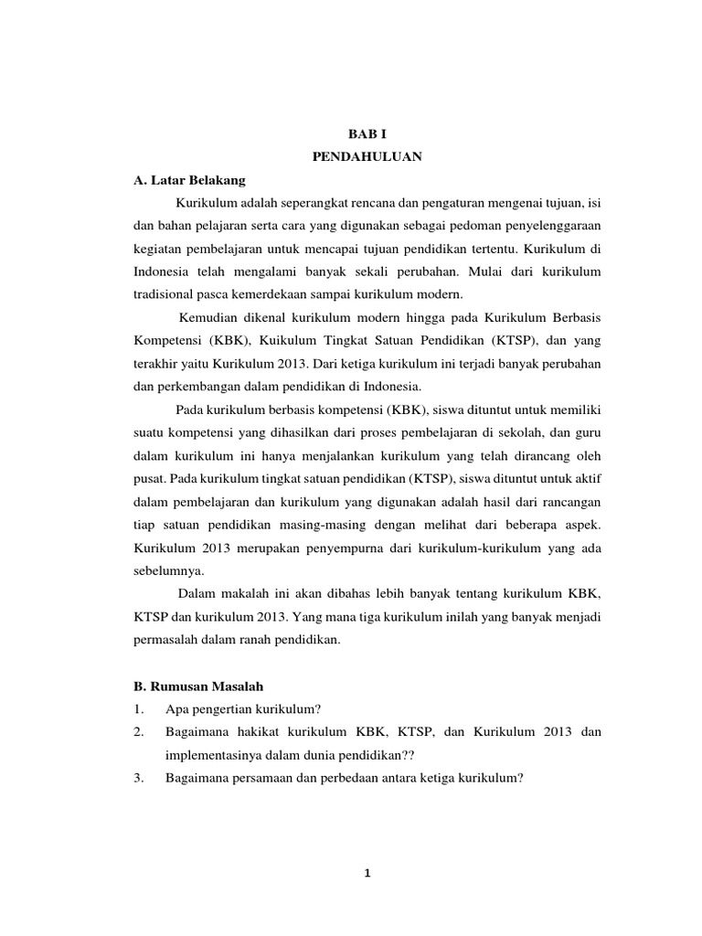 Makalah Implementasi KBK KTSP Dan k13 | PDF