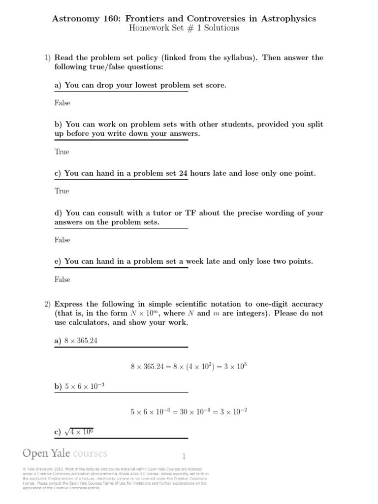Astronomy 160: Frontiers and Controversies in Astrophysics Homework Set ...