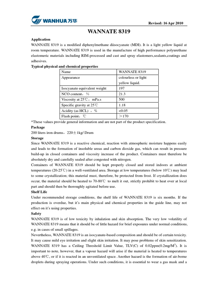 Wannate 8319 Tds | PDF | Water | Chemistry