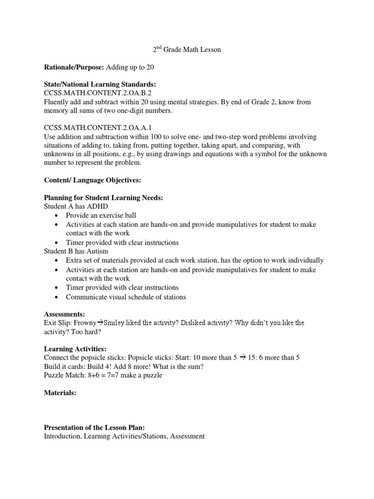 Udl Lesson Plan | PDF