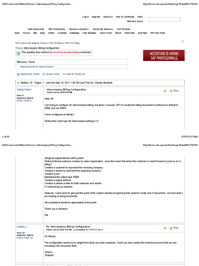 Intercompany Billing Configuration Guide | PDF | Invoice | Internet Forum