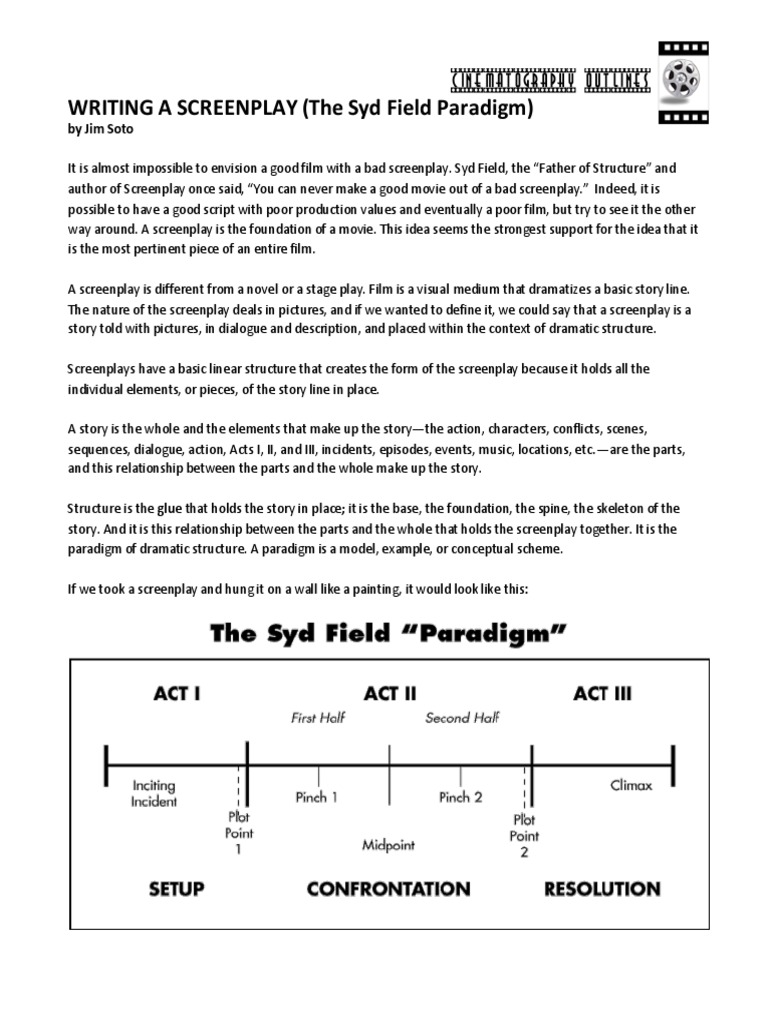 Writing A Screenplay Syd Field - Outline | PDF | Plot (Narrative) | Screenplay