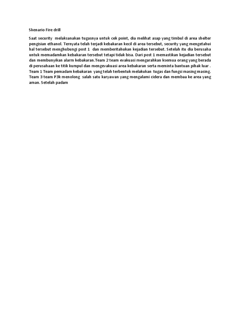 Skenario Fire Drill | PDF