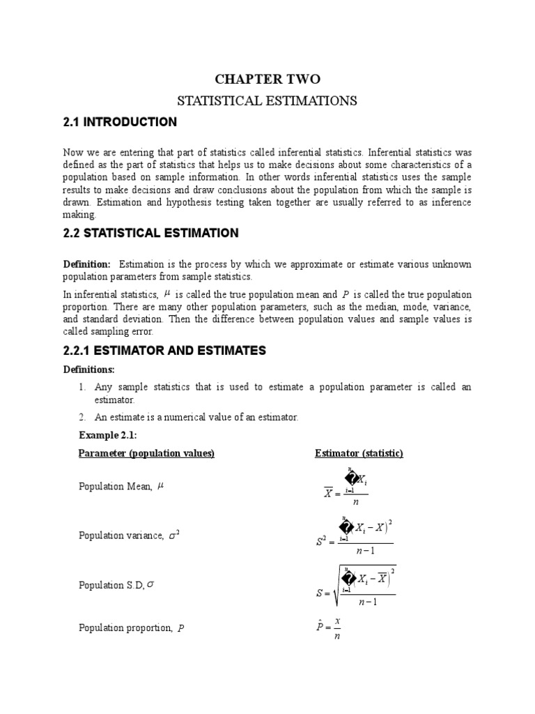 Chapter Two | PDF | Estimator | Statistics