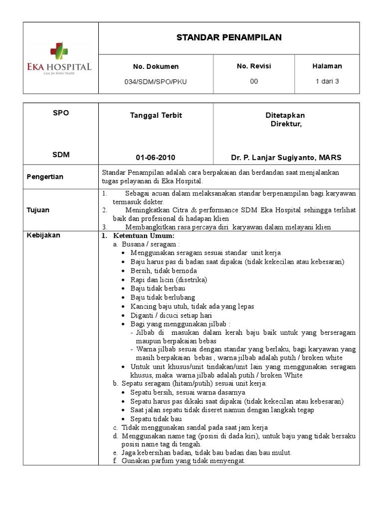 SPO Standar Penampilan | PDF