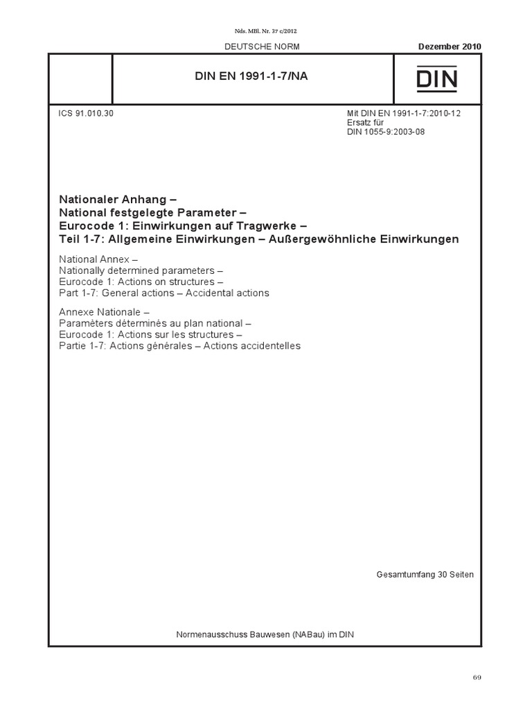 Din en 1991-1-7 Na | PDF