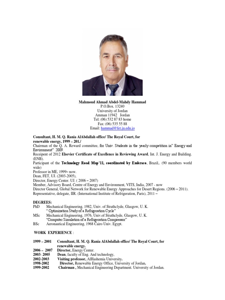 Professor Mahmoud A. Hammad PDF | PDF | Heat Transfer | Air Conditioning