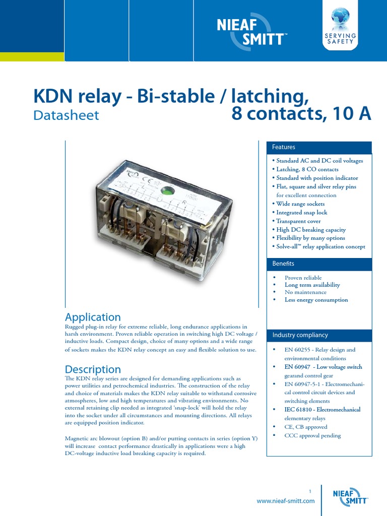 Datasheet KDN-relays V1.3pdf | PDF | Relay | Electrical Connector