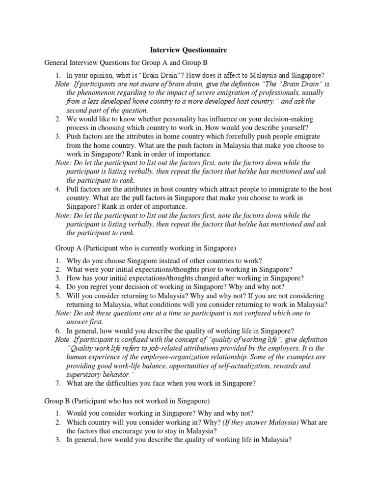 Questionnaire For Expatriates | PDF | Human Capital Flight | Questionnaire