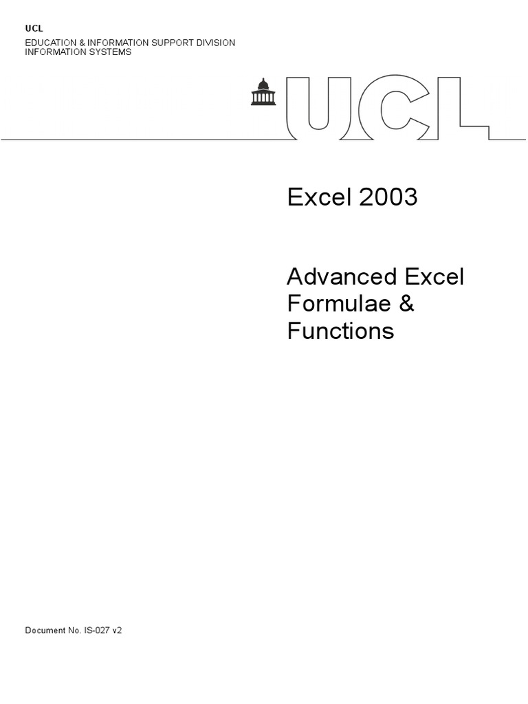 Excel Adv Formulae & Functions | PDF | Net Present Value | Present Value