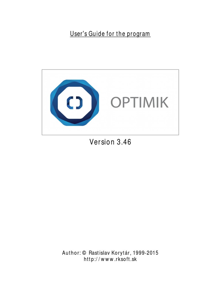 OPTIMIK - Guia Do Usuário PDF | PDF | Password | Databases