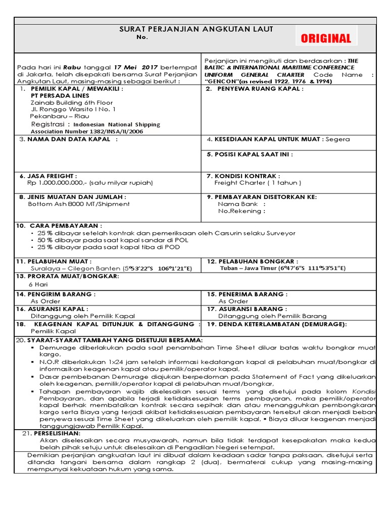 Draft Spal Suralaya - Tuban-1 | PDF