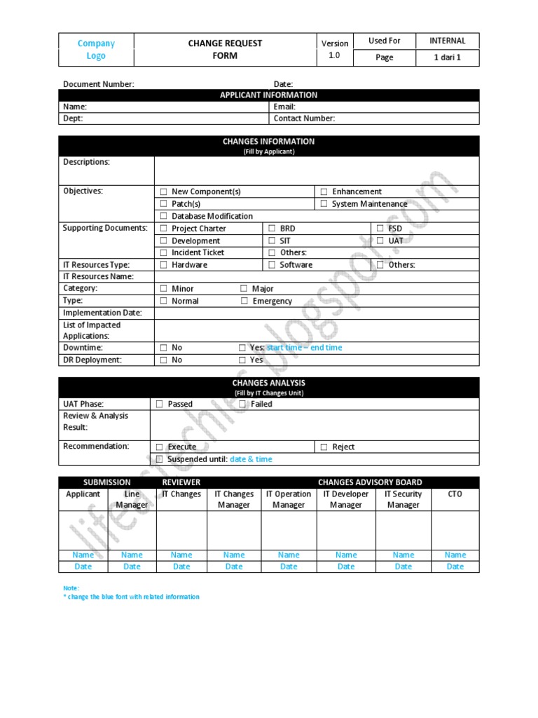 Change Request Form | PDF | Systems Engineering | Areas Of Computer Science