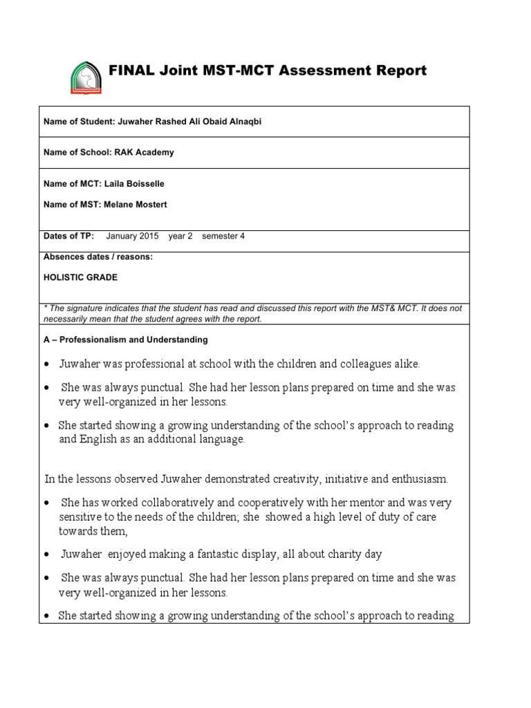 FINAL Joint MST-MCT Assessment Report | PDF | Classroom | Teachers