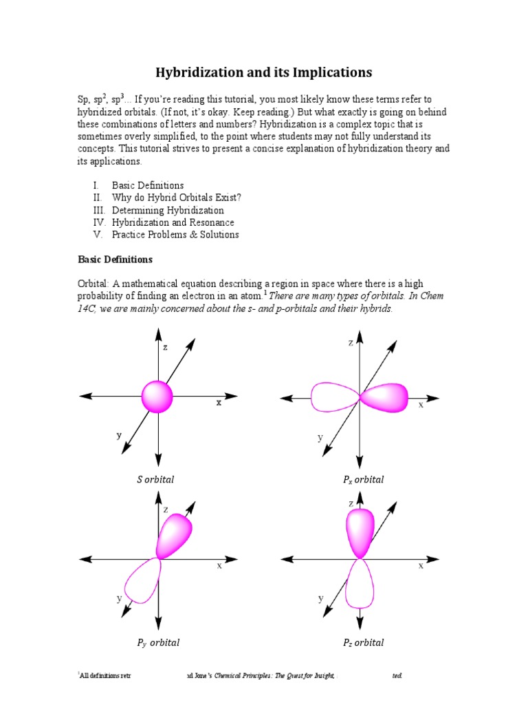 Hybridization Orbitals Worksheet PDF | PDF | Atomic Orbital | Chemical Bond