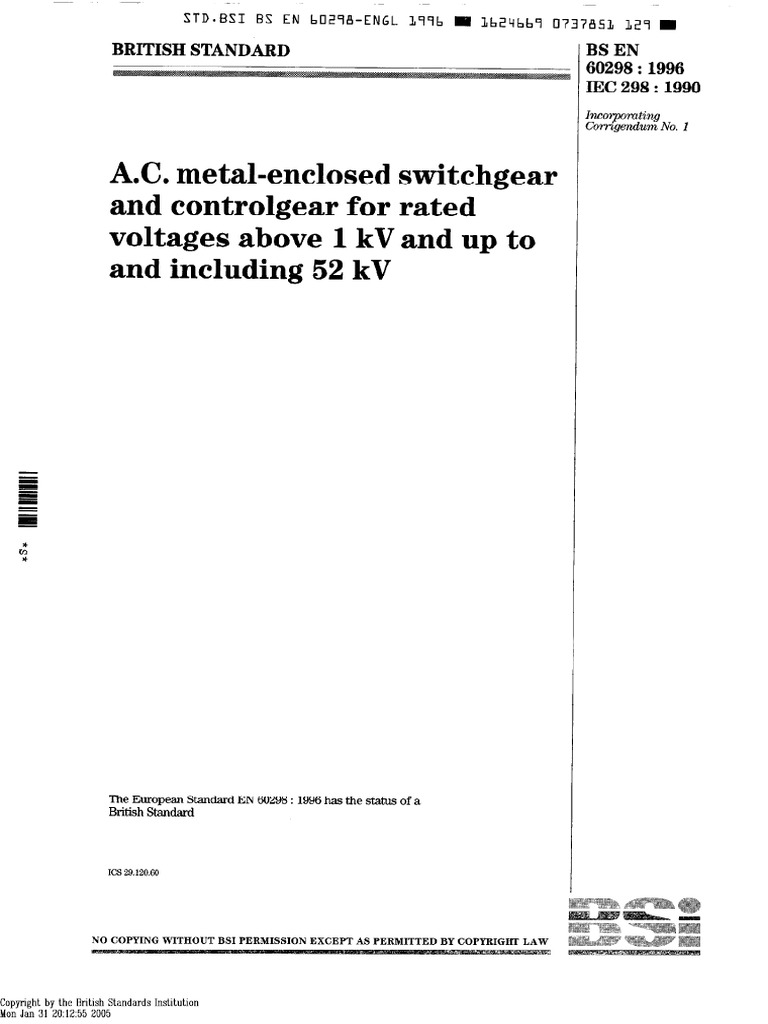 BS Iec 60298-1996 PDF | PDF
