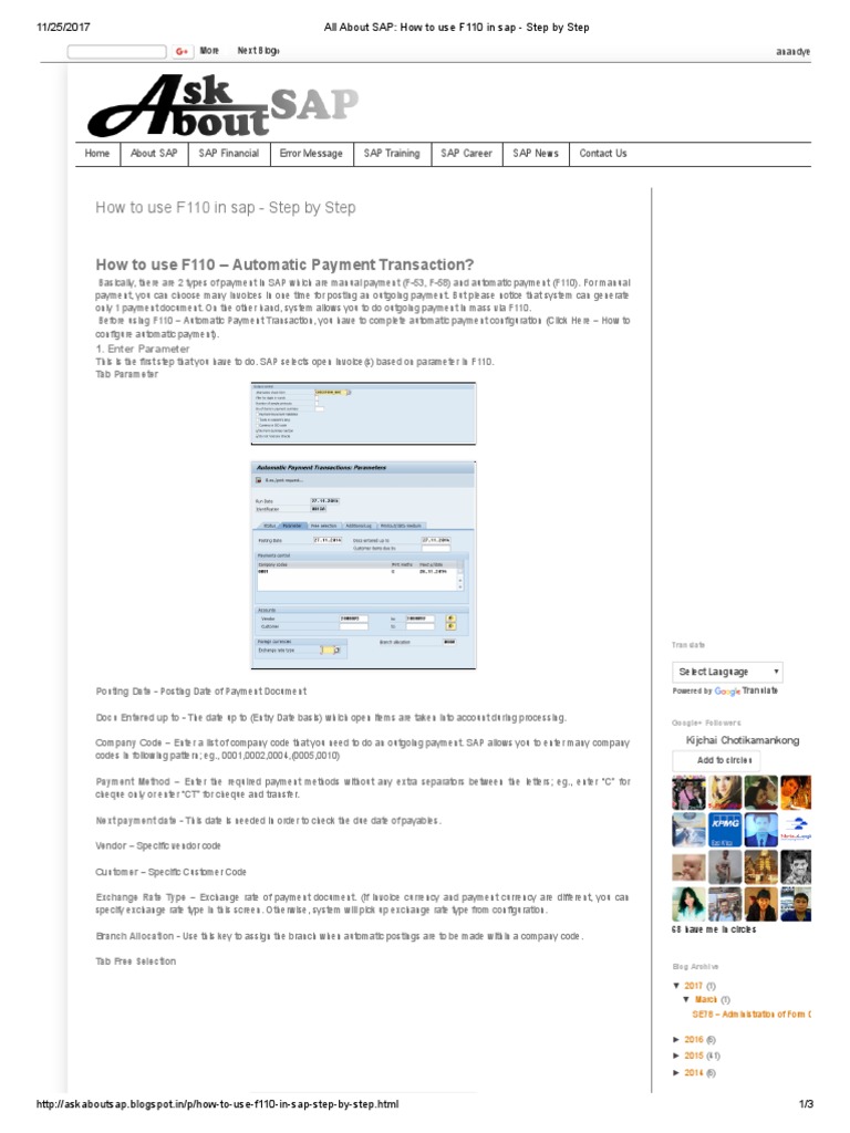 All About SAP_ How to Use F110 in Sap - Step by Step | Payments | Cheque