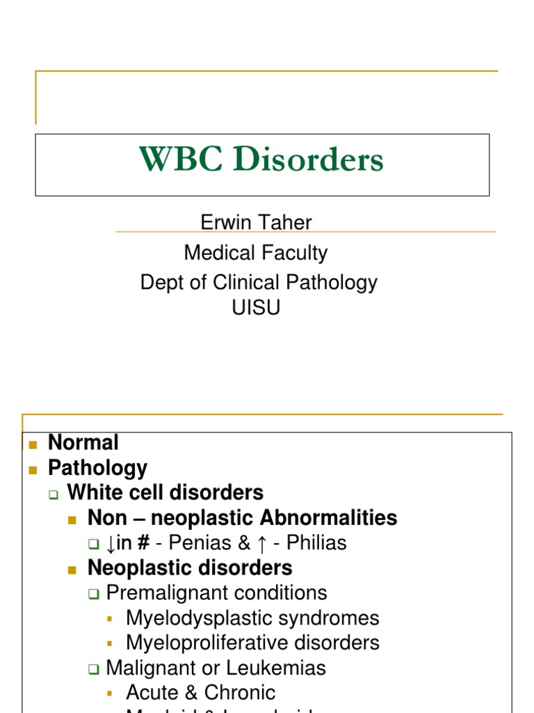 WBC Disorder | PDF | White Blood Cell | Hematology