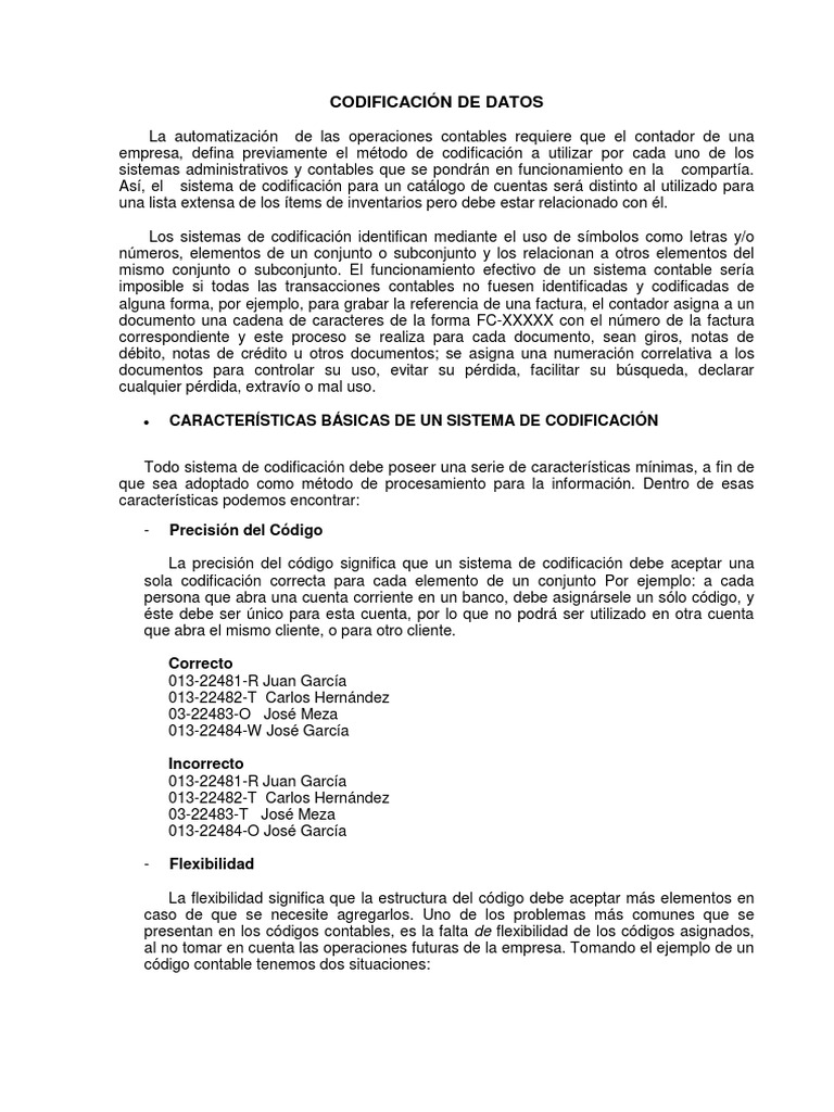 Codificacion de Datos | PDF | Contabilidad | Bancos