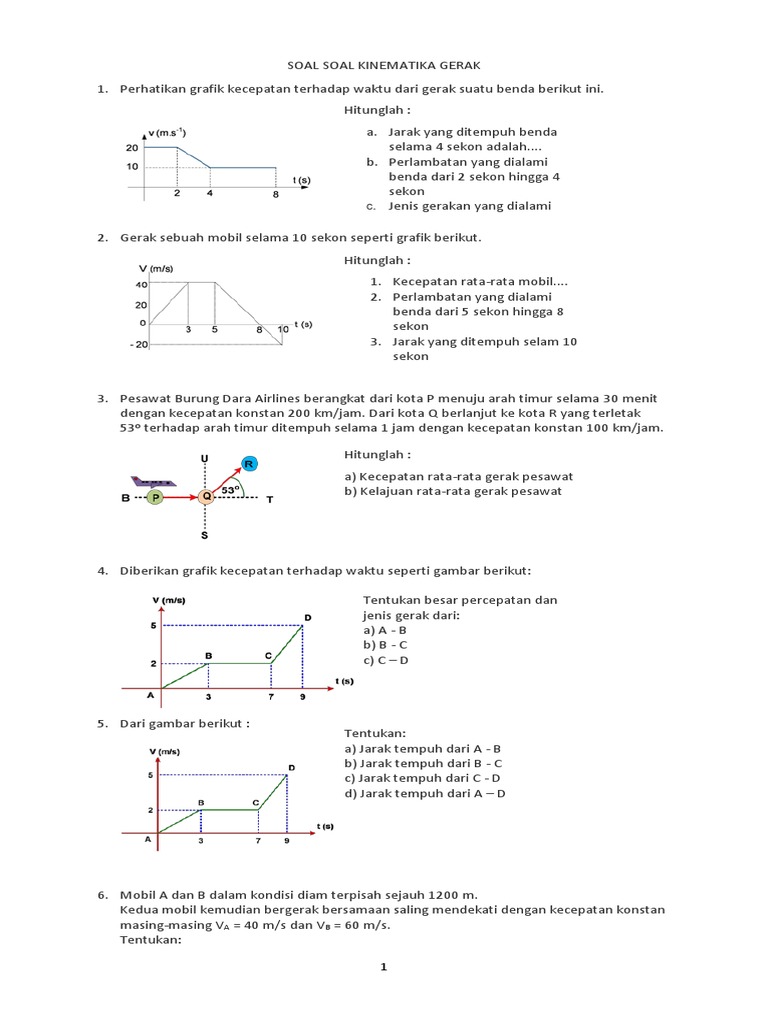 Soal Soal Kinematika Gerak