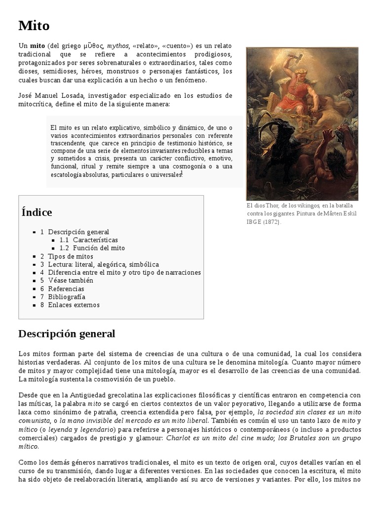 10 Mito | Historias tradicionales | Mitología