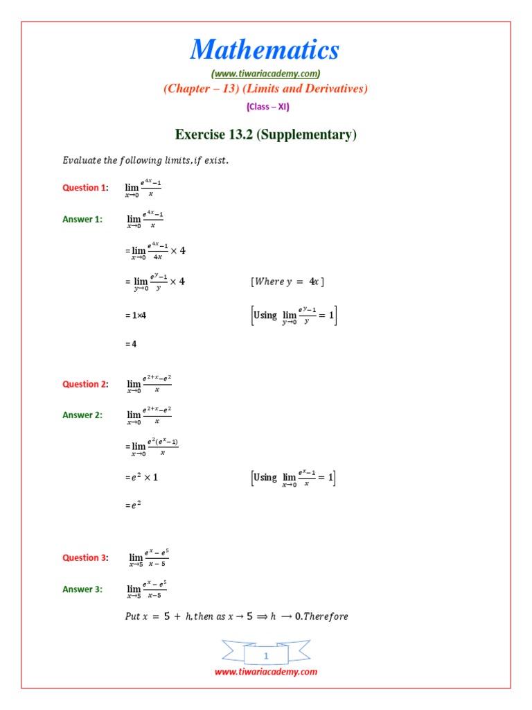 11 Maths NcertSolutions Chapter 13 2 Supplementary | PDF | Logic | Teaching Mathematics