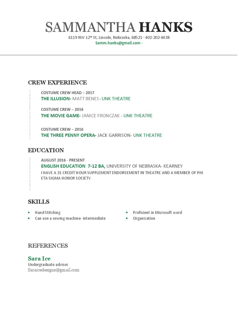 Theatre Resume | PDF